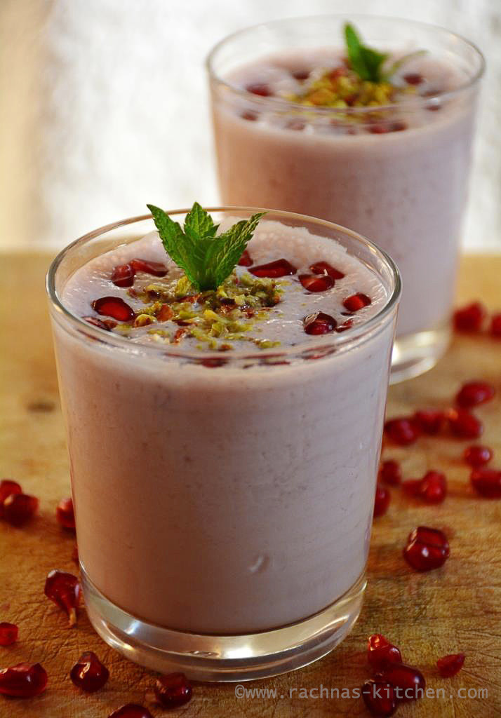Pomegranate lassi recipe, How to make Anardana lassi
